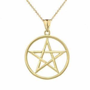 Element Shine | Jewelry | K Solid Gold Satin Finish Pentagram Pendant ...